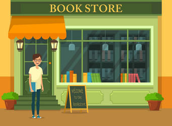 Bookstore or shop with books Royalty Free Vector Image