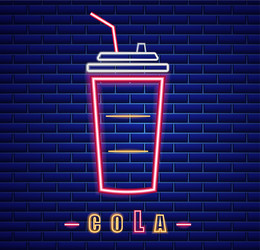 Lemonade drink neon sign Royalty Free Vector Image