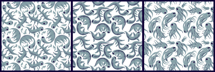 Scary horror monsters seamless textile pattern Vector Image