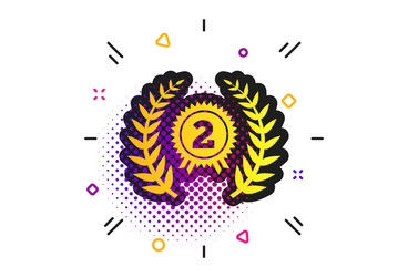 Second place award sign icon prize for winner Vector Image