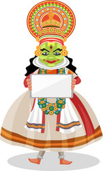 Kathakali dancer cartoon Royalty Free Vector Image