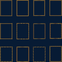 Decorative rectangle frames and borders set gold Vector Image