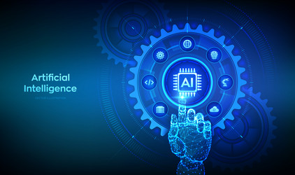 Ai artificial intelligence machine learning Vector Image