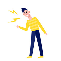 Angry man point finger Royalty Free Vector Image