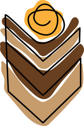 Continuous line drawing of delicious sliced cake Vector Image