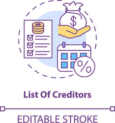 Creditor concept icon Royalty Free Vector Image