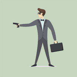 Secret agent camera icon flat person Royalty Free Vector