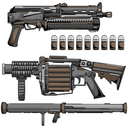Modern assault weapons Royalty Free Vector Image
