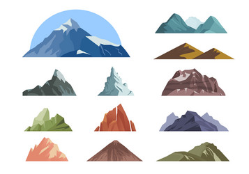 Cartoon mountain stones rocky big wall from Vector Image