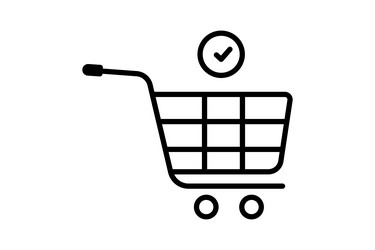 Order icon shopping cart with checklist icon Vector Image