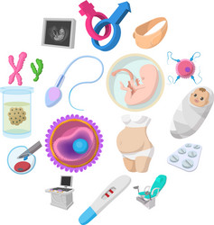 Pregnancy isometric 3d icons set Royalty Free Vector Image