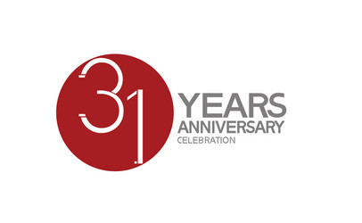 31 years anniversary logo style with circle Vector Image