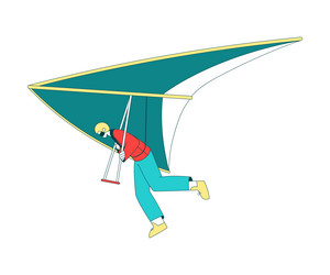 Air sport with man character hang gliding Vector Image