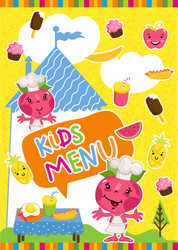 Colorful kids meal menu template Royalty Free Vector Image