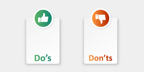 Do and dont icon in flat style dos donts Vector Image