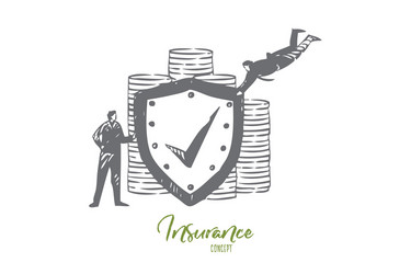 Insurance firm service concept sketch Royalty Free Vector