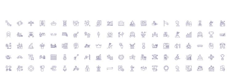 Lean manufacturing line icons signs set design Vector Image