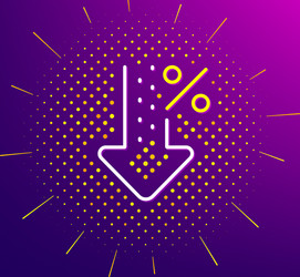 Low percent line icon discount sign decrease Vector Image