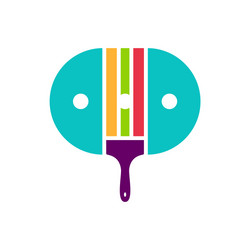 Chat paint logo design creative Royalty Free Vector Image