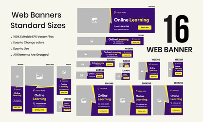 Free class learning web banner Royalty Free Vector Image