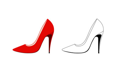 Stiletto heels color set Royalty Free Vector Image