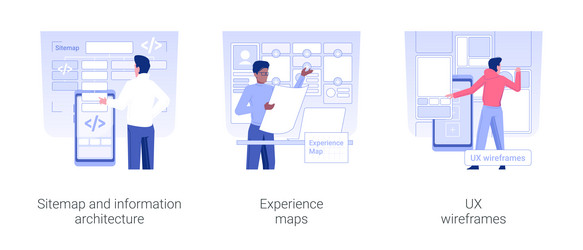 Ux wireframes isolated cartoon Royalty Free Vector Image