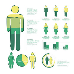 Demographic chart design template Royalty Free Vector Image