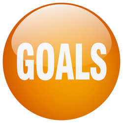 Goal orange round gel isolated push button Vector Image