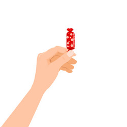 Hand holding torch symbol flat Royalty Free Vector Image