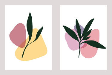 Abstract background with plants and hand drawn Vector Image