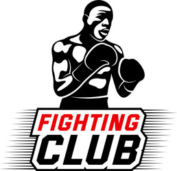 Fight player logo design boxing template Vector Image