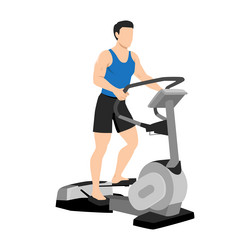 Man doing walk wave machine cross trainer machine Vector Image
