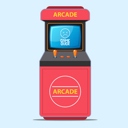 Retro arcade game machine with game over Vector Image