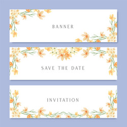 Watercolor flowers with text banner lush Vector Image