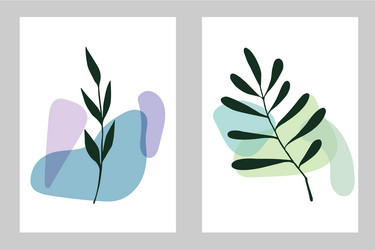 Abstract background with plants and hand drawn Vector Image