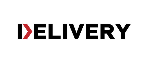 Delivery logo lettering isolated on white Vector Image