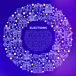 Election and voting concept in half circle Vector Image