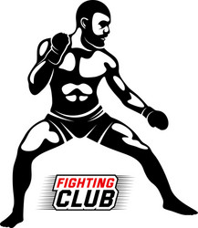 Fight player logo design boxing template Vector Image