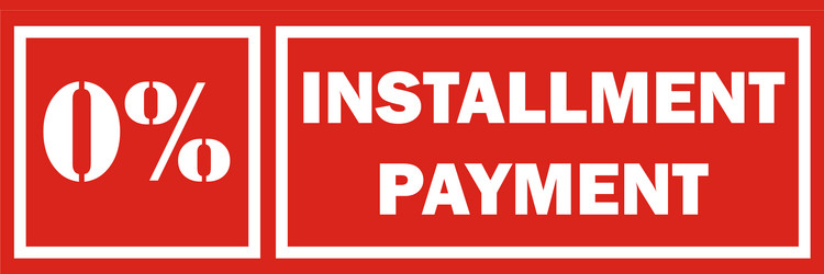 Icon payment installment red round border Vector Image