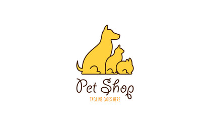 Pet shop animals logo template Royalty Free Vector Image