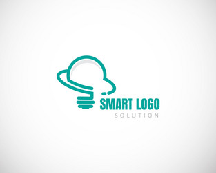 Smart solution logo gear idea creative Royalty Free Vector