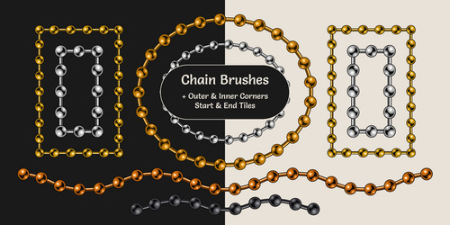 Ball chain metal pattern brushes Royalty Free Vector Image