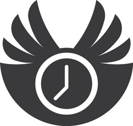 Clock and wings logo icon lose time Royalty Free Vector