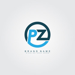 Simple signature logo for alphabet pz Royalty Free Vector