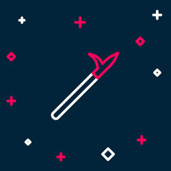 Line metal pike pole with wooden handle icon Vector Image