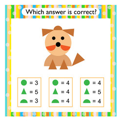 Math activity for kids find the correct answer Vector Image