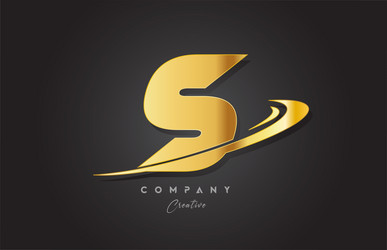 Gold golden s alphabet letter logo icon design Vector Image