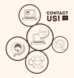 Contact us service icons set Royalty Free Vector Image