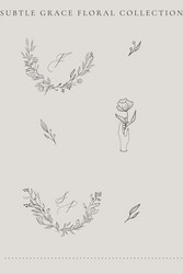 Line drawing orchid flower wreaths frames Vector Image