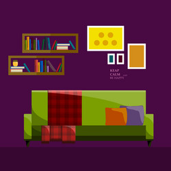 Living room interior modern flat design Royalty Free Vector